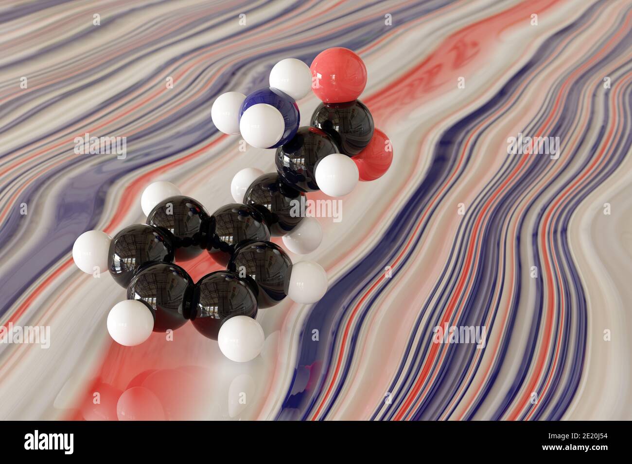 Phenylalanine (l-phenylalanine, Phe, F) amino acid molecule. 3D ...