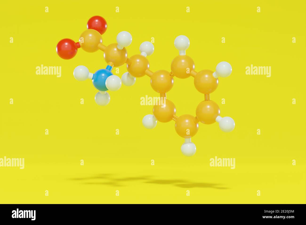 Phenylalanine (l-phenylalanine, Phe, F) amino acid molecule. 3D ...