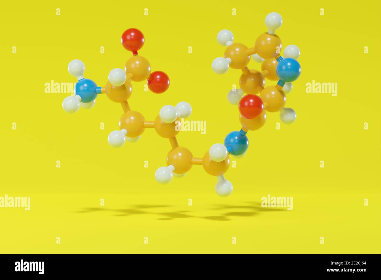 Pyrrolysine (l-pyrrolysine, Pyl, O) amino acid molecule. 3D rendering ...