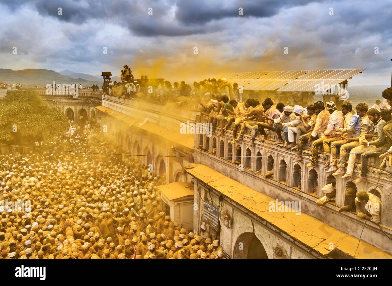 Bhandara the turmeric or haldi showering festival of jejuri Maharashtra ...