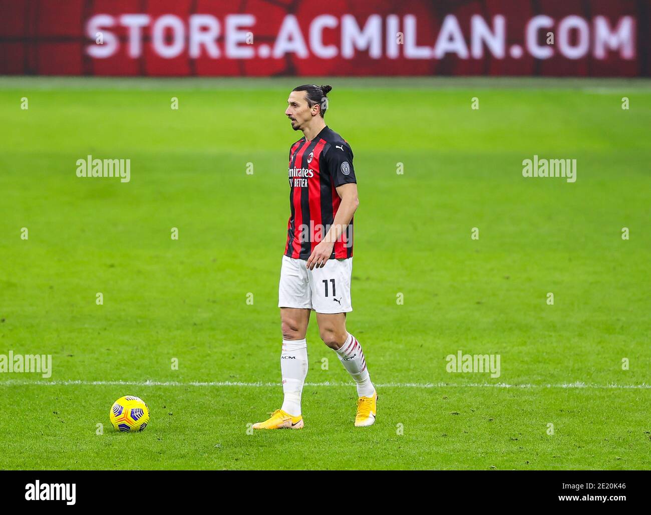 Zlatan Ibrahimovic of AC Milan in action during AC Milan vs Torino FC ...
