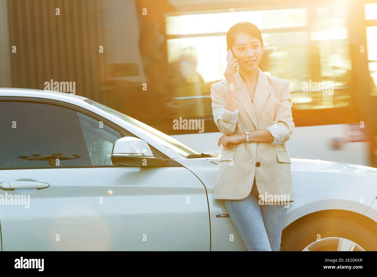 Car called white-collar workers Stock Photo - Alamy