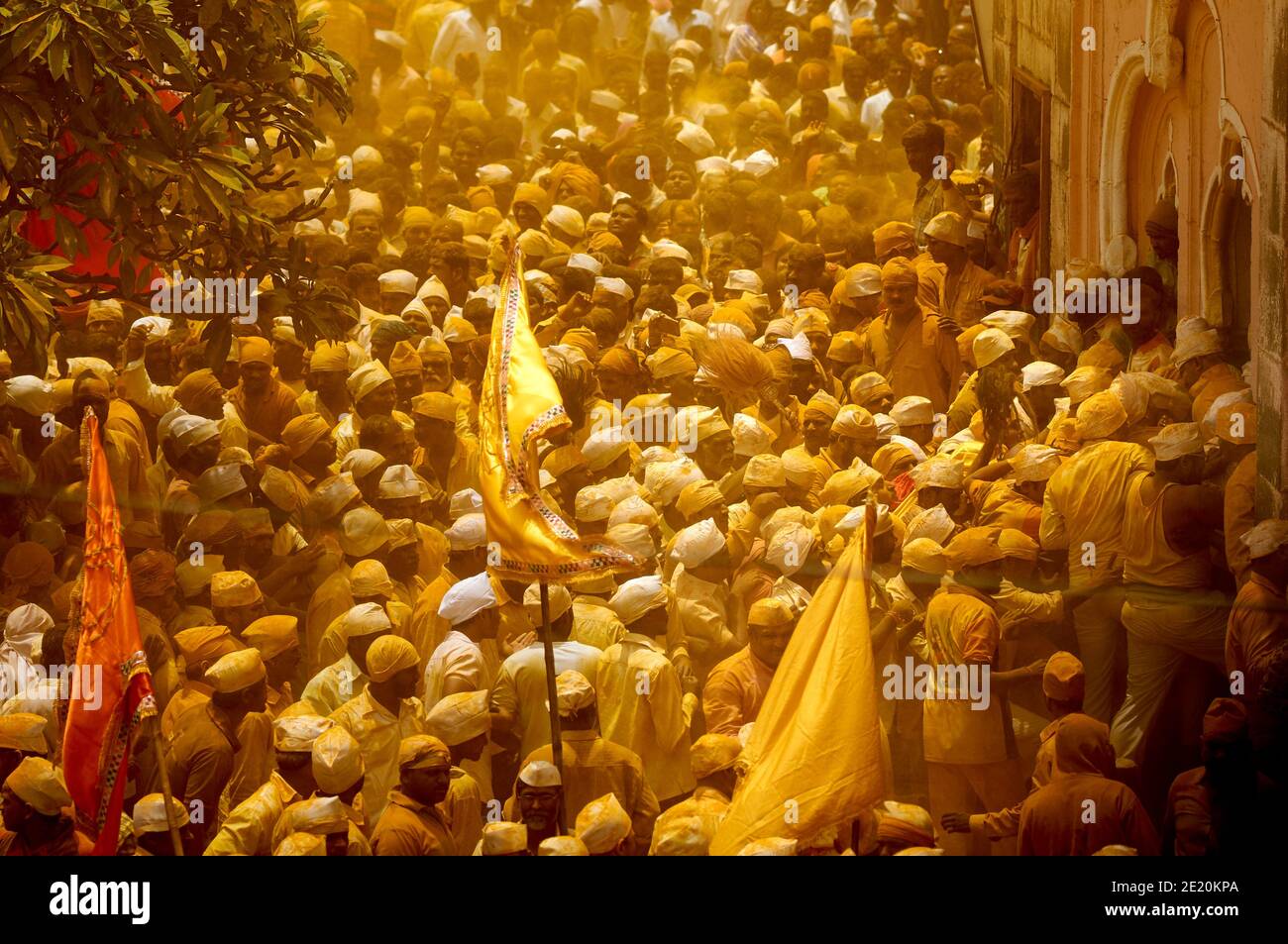 Bhandara the turmeric or haldi showering festival of jejuri Maharashtra ...