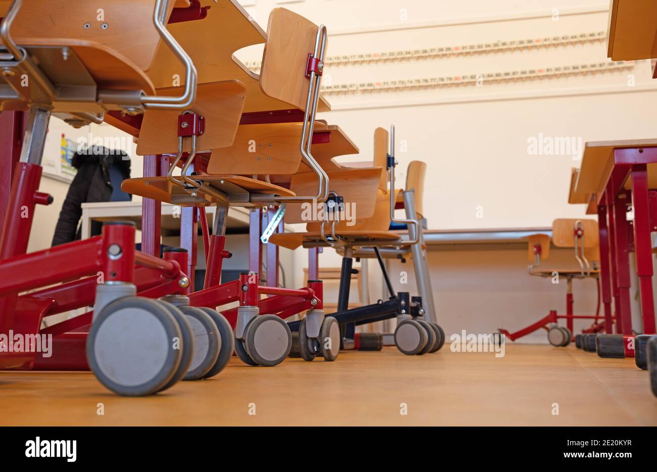 Special school desk for disabled children, modern equipment Stock Photo ...