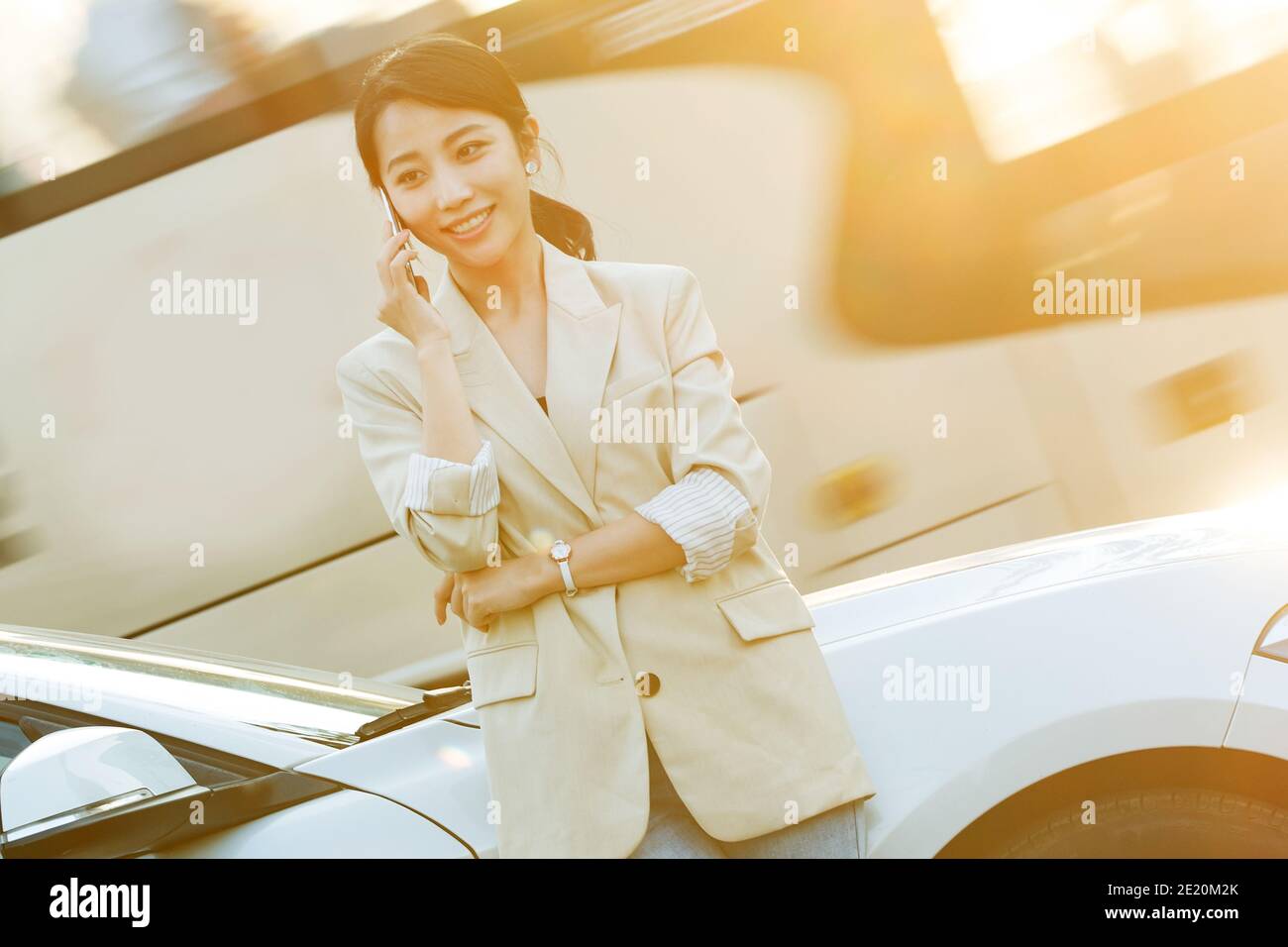 Car called white-collar workers Stock Photo - Alamy