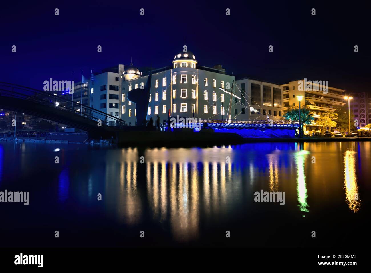 Volos, Greece, decorated for the Christmas holidays. Absolute tourist ...