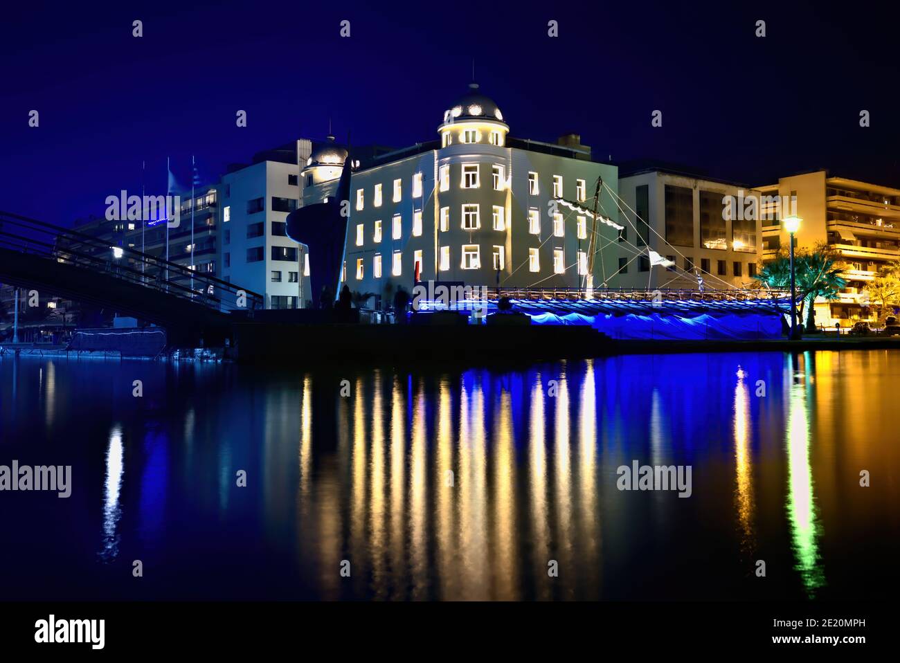 Volos, Greece, decorated for the Christmas holidays. Absolute tourist ...