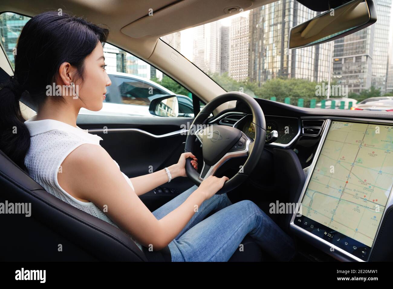 Drive young woman Stock Photo - Alamy