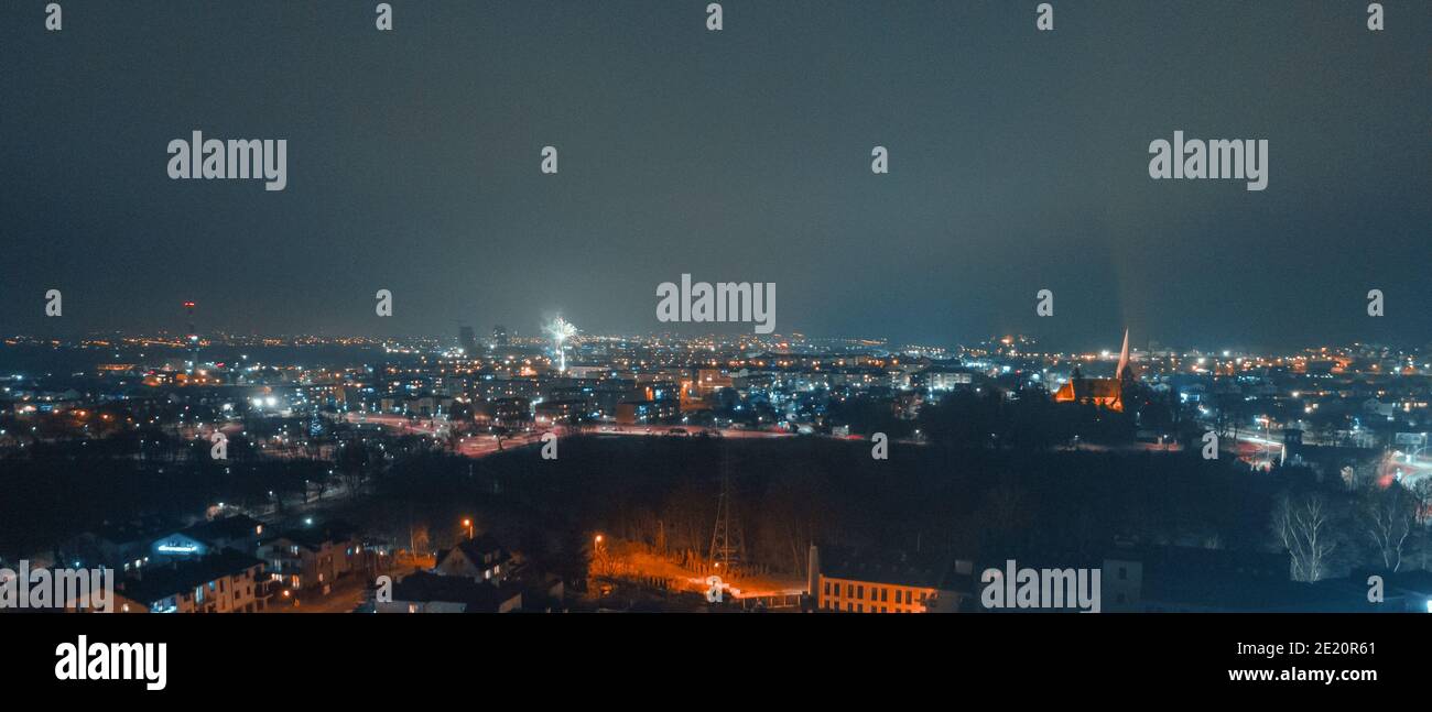 Aidok from the air on the city's night panorama Stock Photo - Alamy