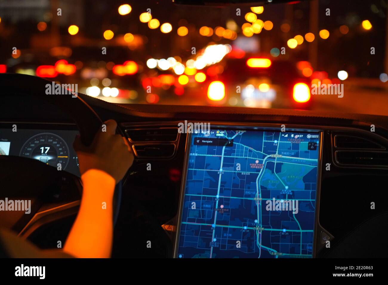 When the car driving road conditions in real time Stock Photo - Alamy