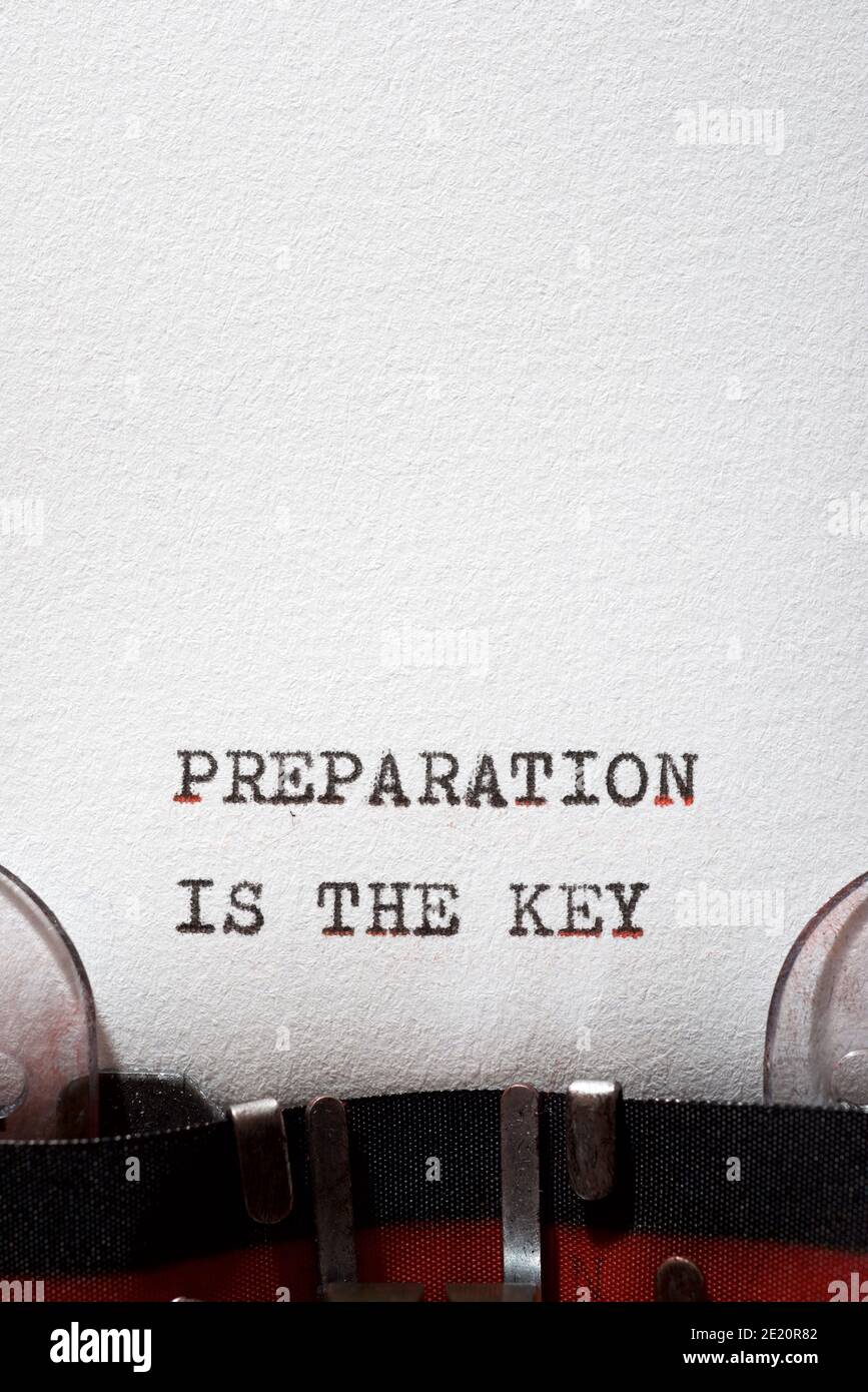 Preparation is the key to success hi-res stock photography and images ...