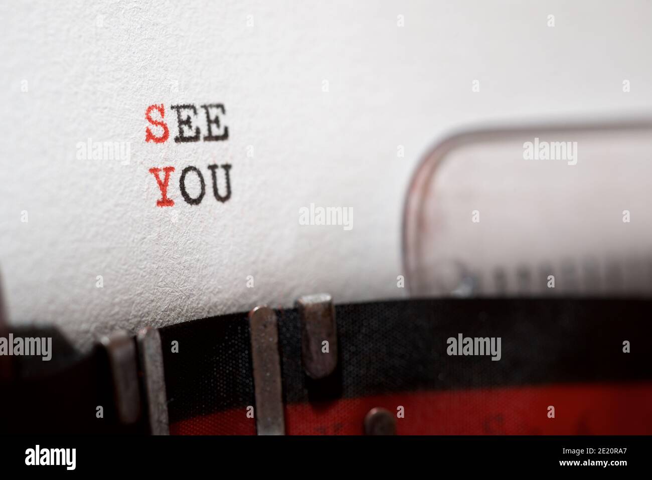 See you phrase written with a typewriter Stock Photo - Alamy
