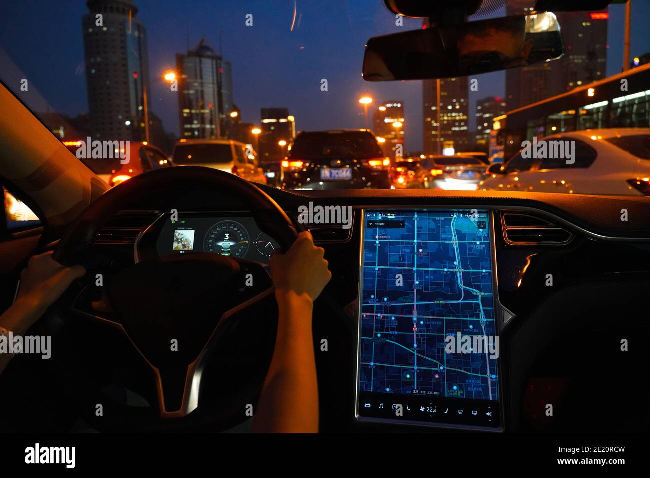 When the car driving road conditions in real time Stock Photo - Alamy
