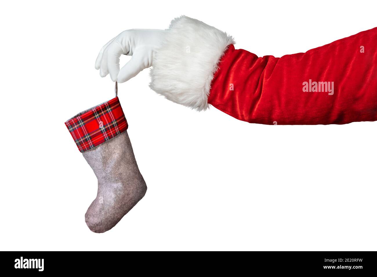 Santa Claus hand isolated on white background Stock Photo - Alamy