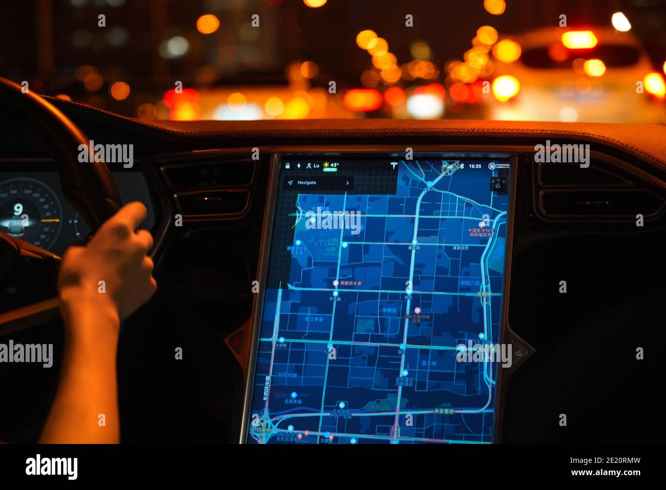 Car dashboard illuminated traffic jam hi-res stock photography and ...