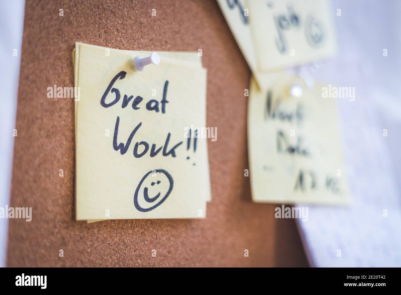 Office great work note handwriting hi-res stock photography and images ...