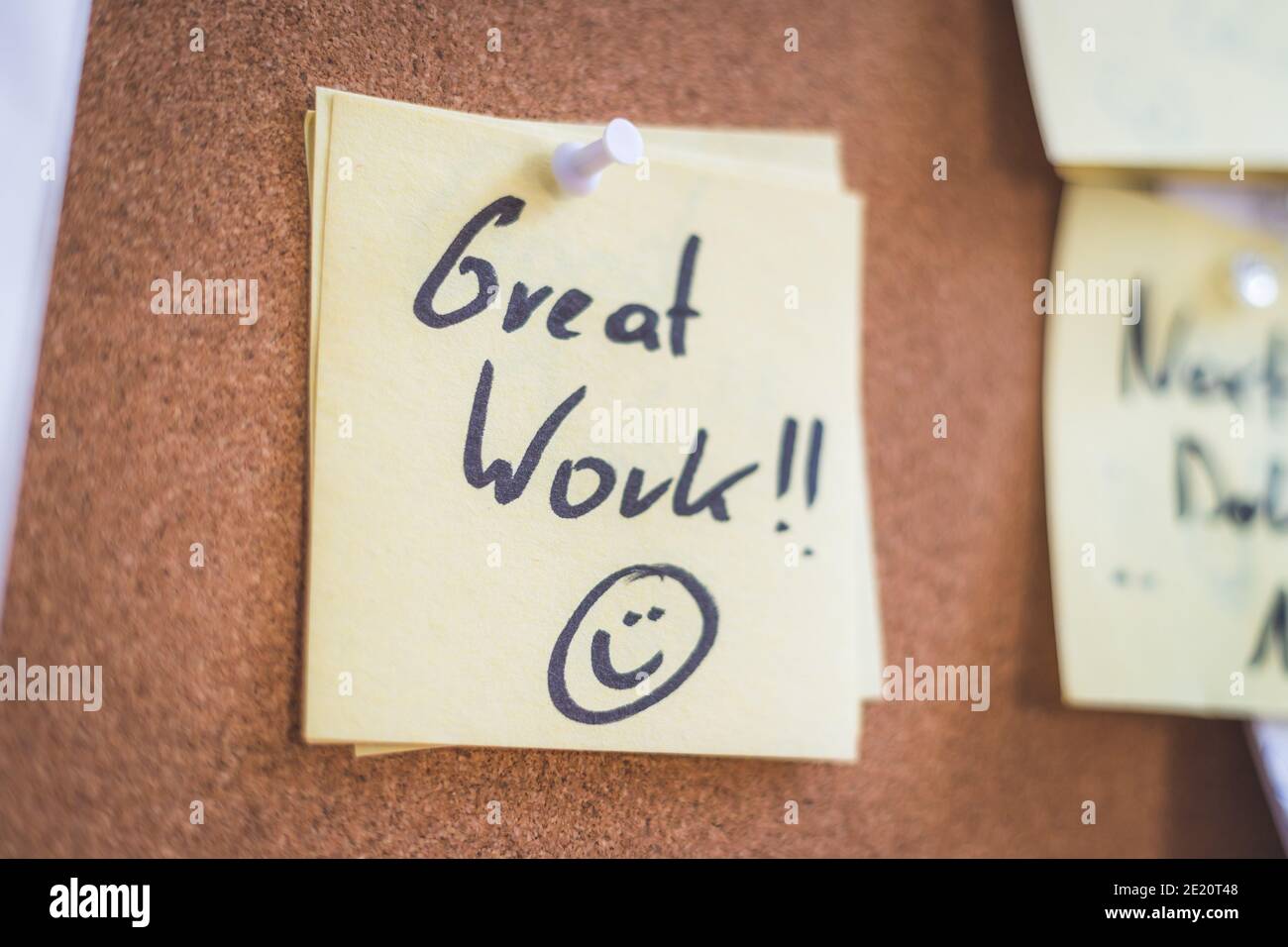 Office great work note handwriting hi-res stock photography and images ...
