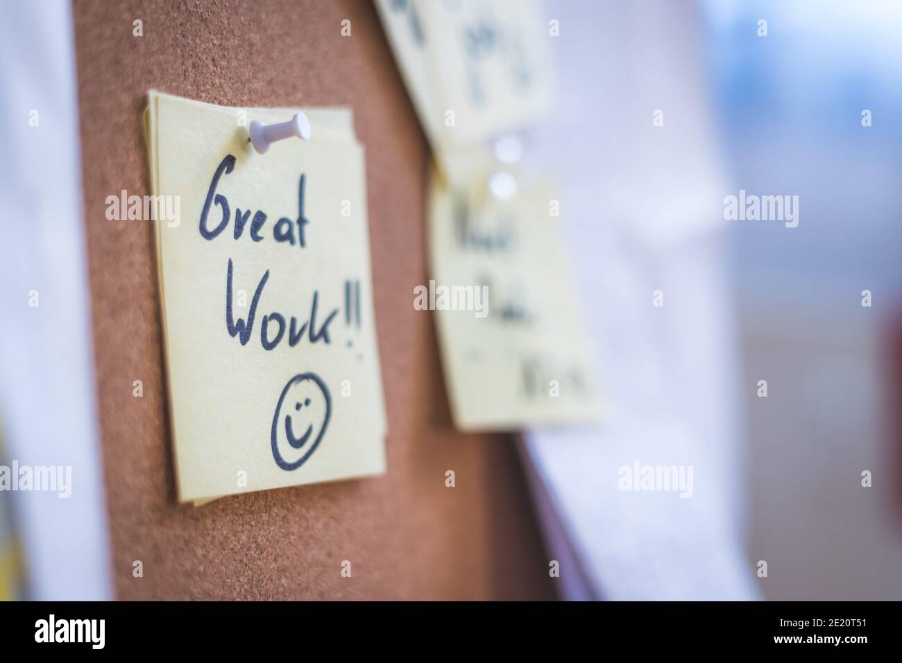Office great work note handwriting hi-res stock photography and images ...