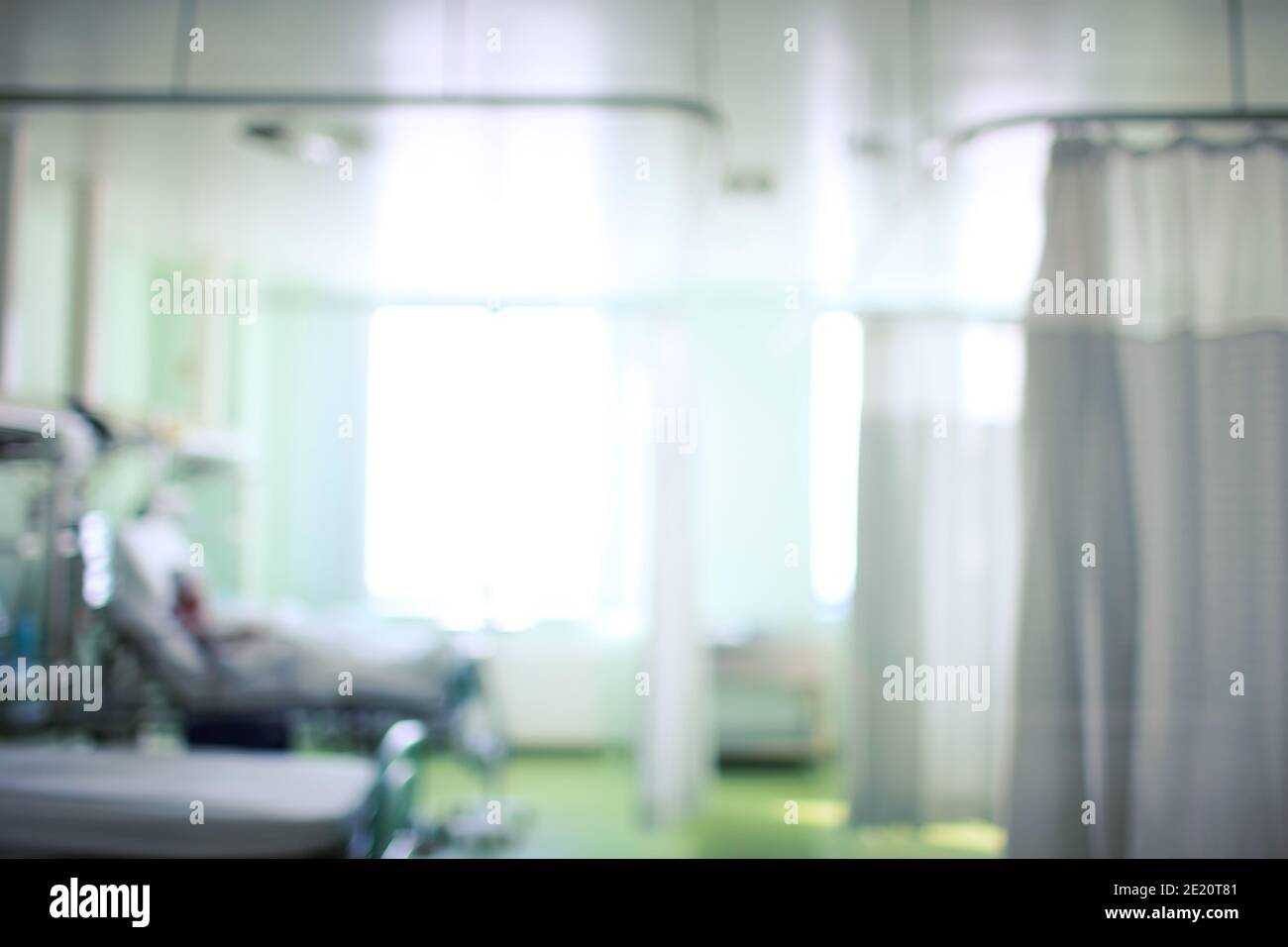 Hospital ward illuminated by sunlight, unfocused background Stock Photo ...