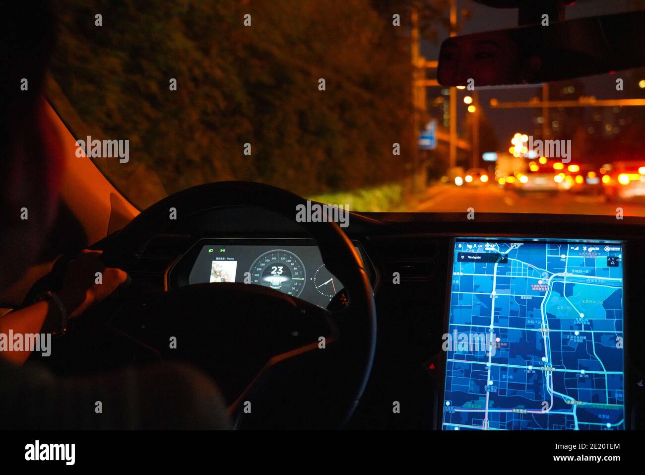 Car dashboard illuminated traffic jam hi-res stock photography and ...