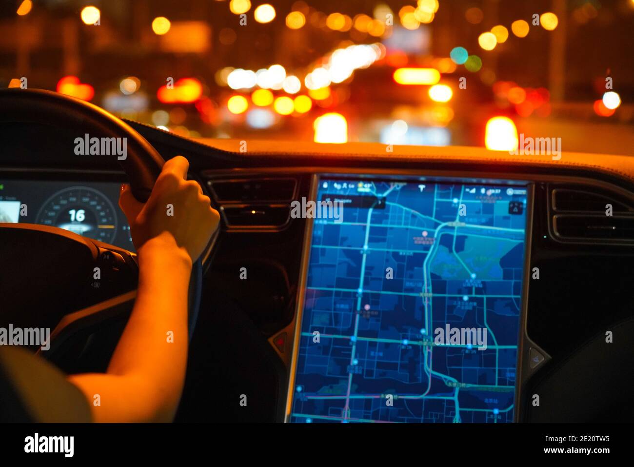 Car dashboard illuminated traffic jam hi-res stock photography and ...