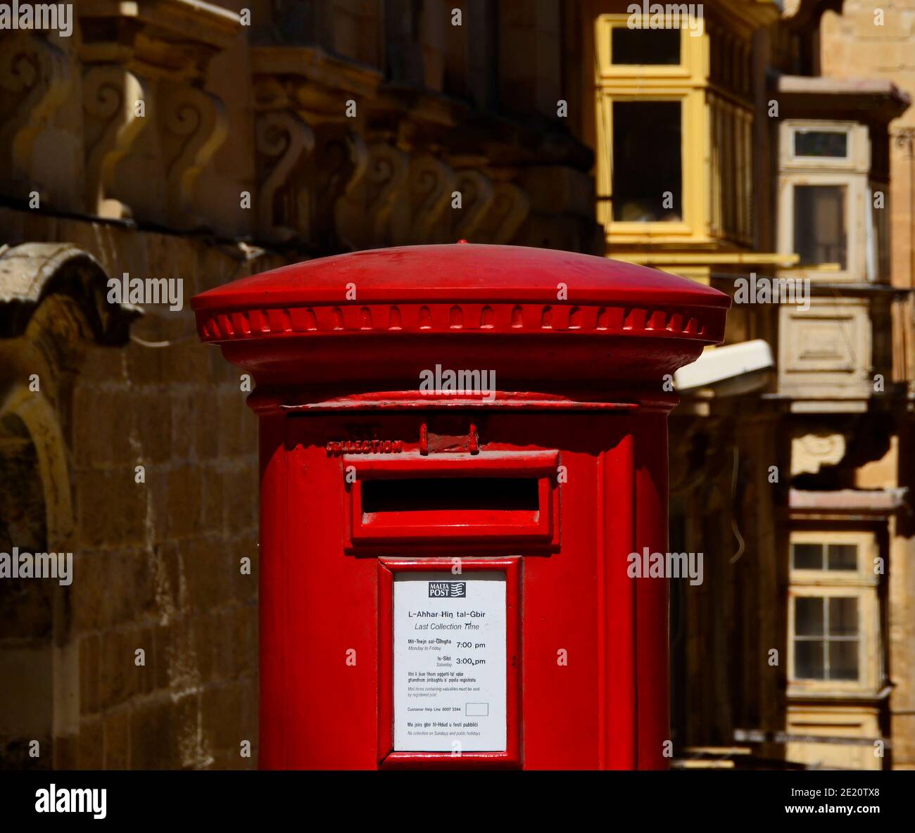 Typical british style traditional red mailbox. Malta Post Stock Photo ...