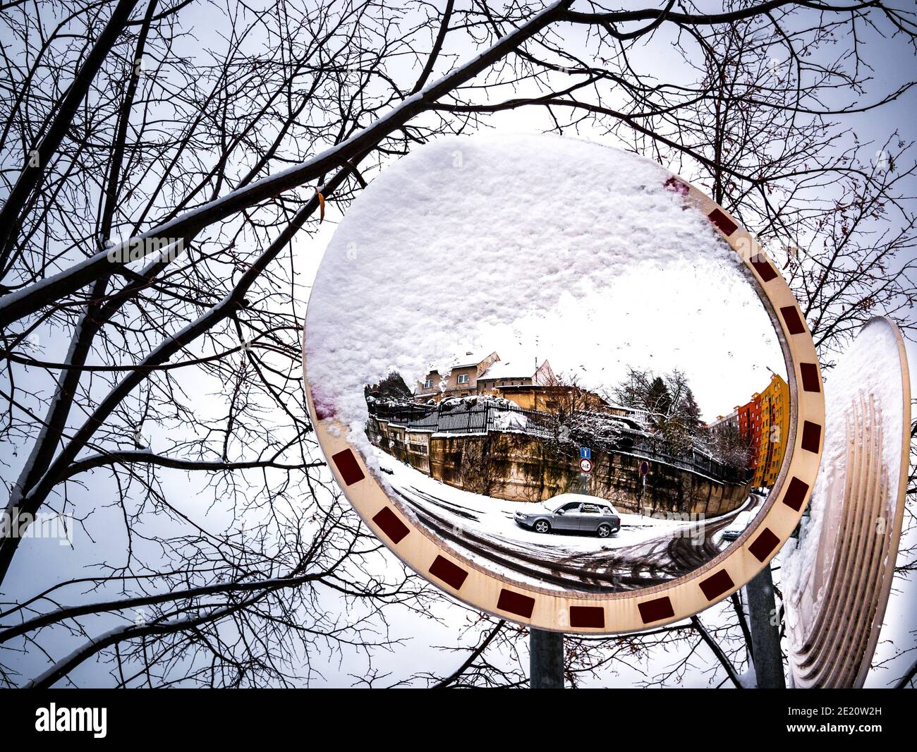 Traffic mirror at curve hi-res stock photography and images - Alamy