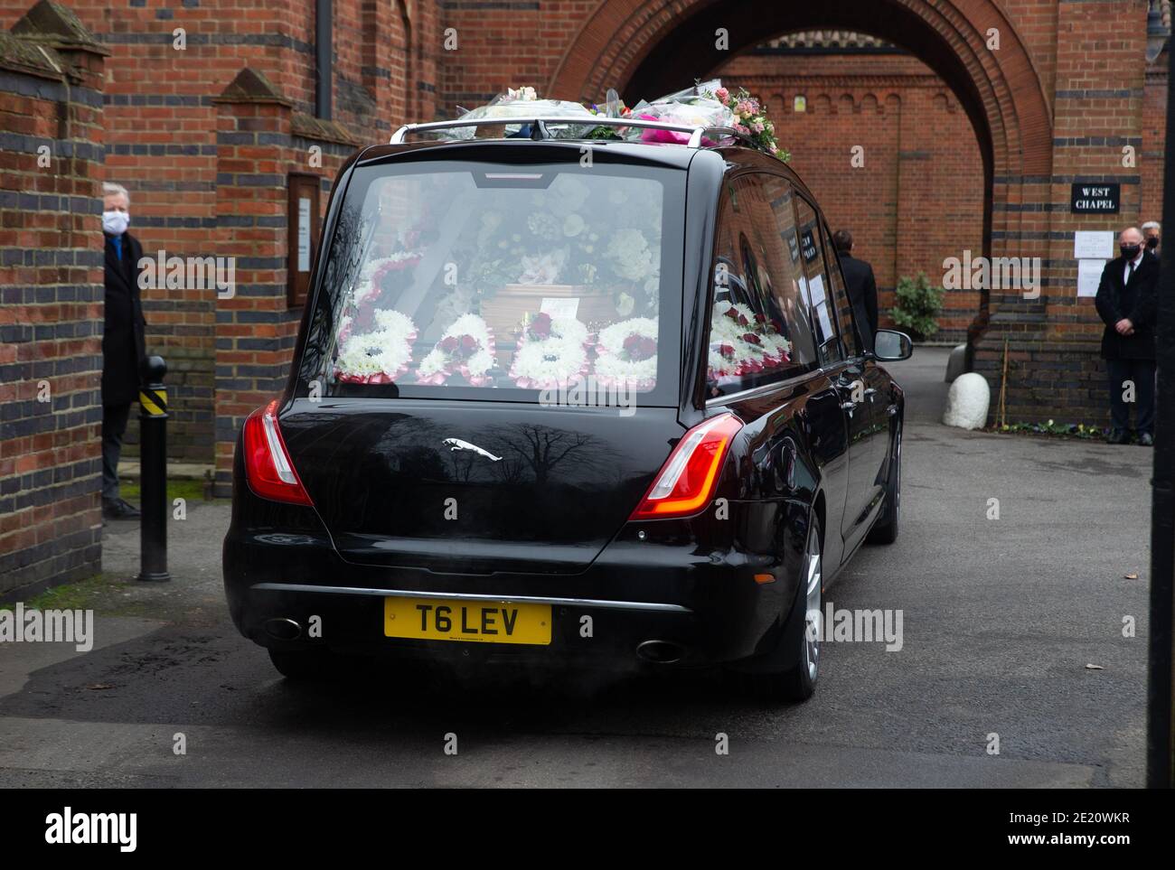 The Hearse carrying the body of Dame Barbara Windsor arrives at Golders ...
