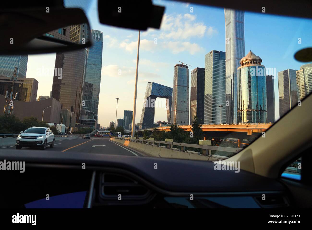 From the window to see Beijing guomao high-rise buildings Stock Photo ...