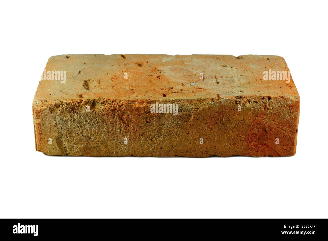 Red brick isolated on white background Stock Photo - Alamy