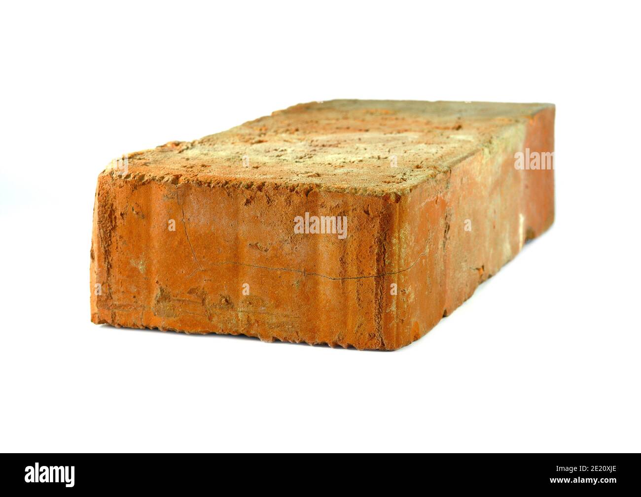 Red brick isolated on white background Stock Photo - Alamy