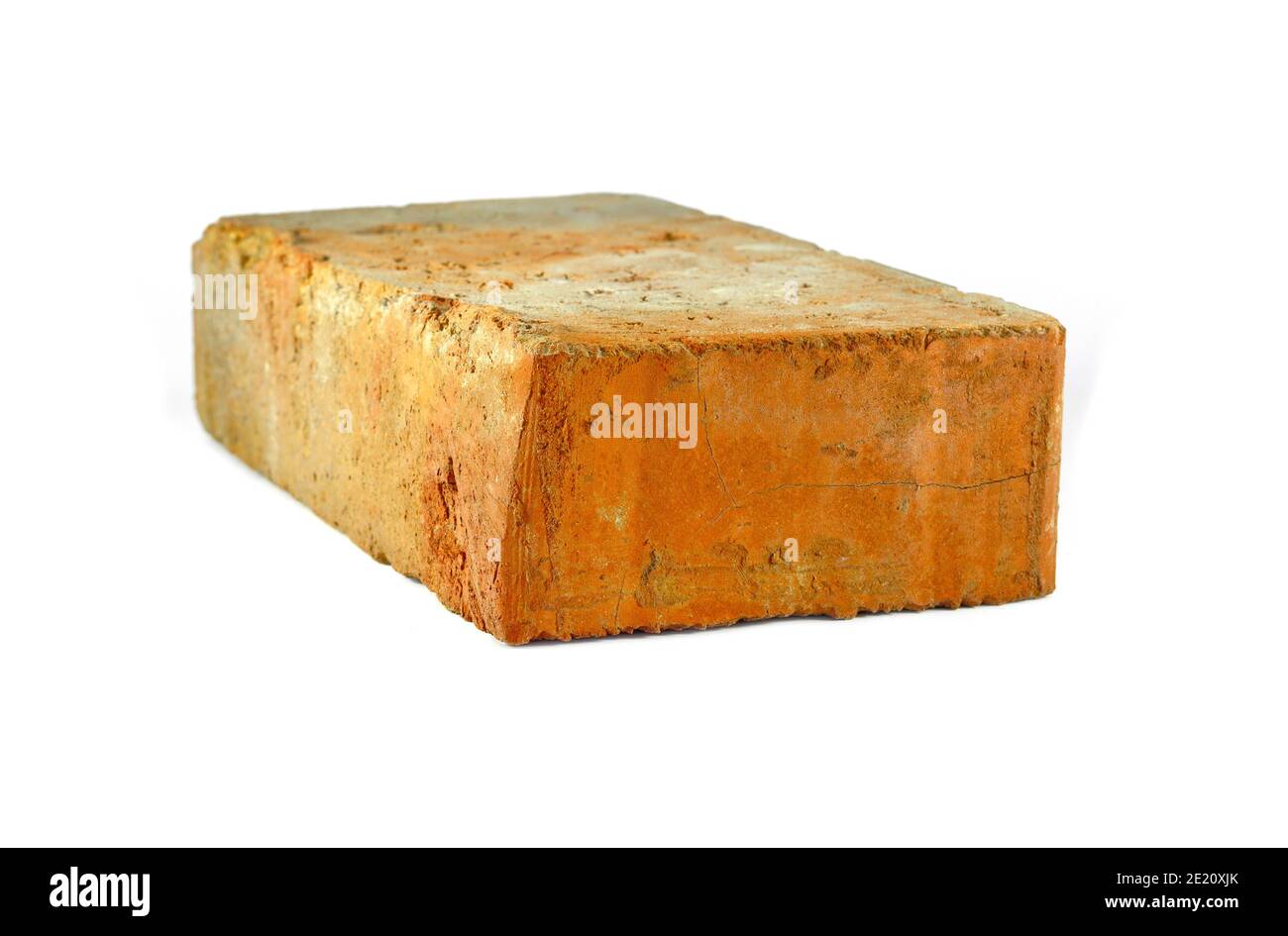 Red brick isolated on white background Stock Photo - Alamy