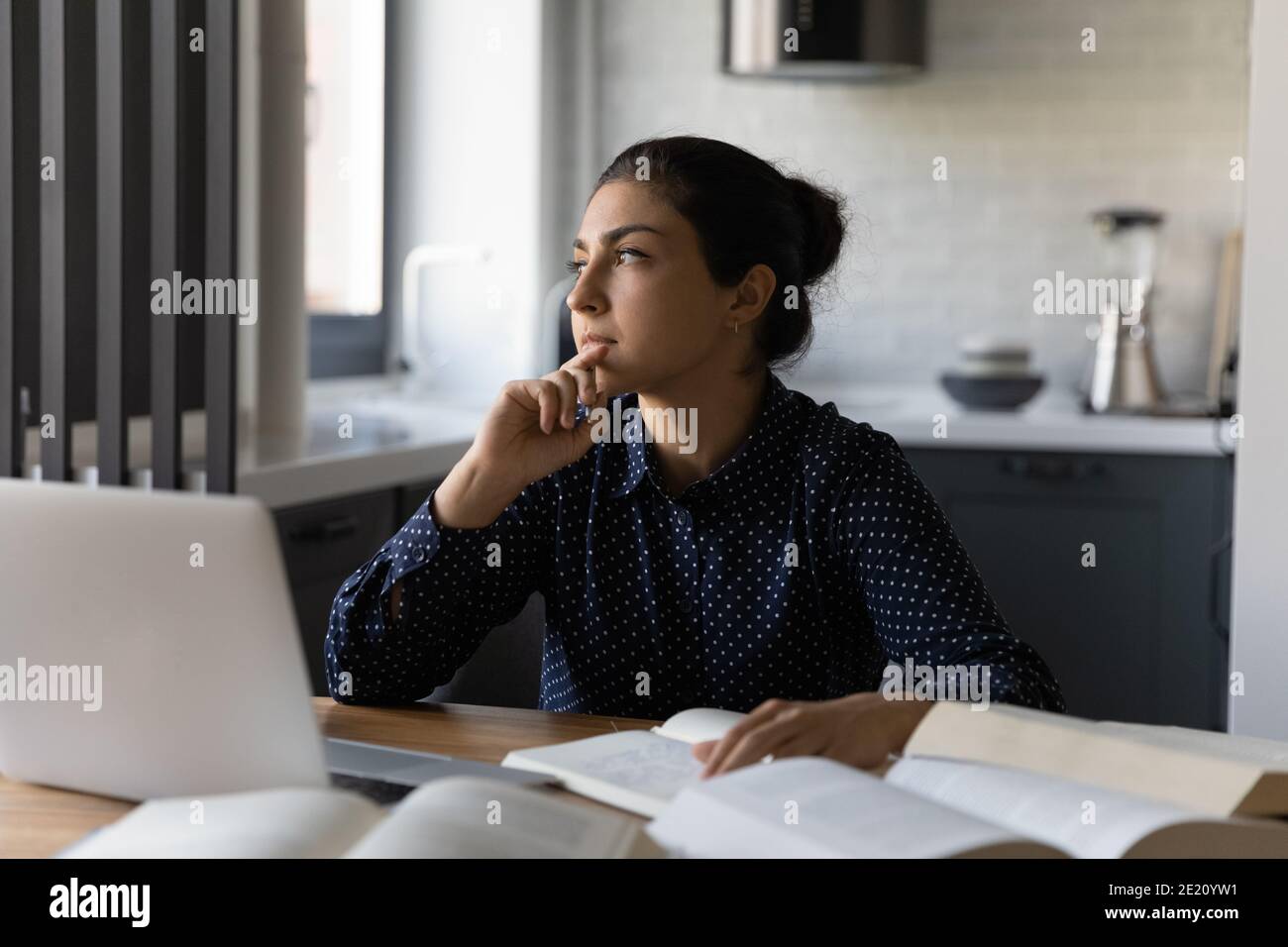 Indian school girl student thinking hi-res stock photography and images ...