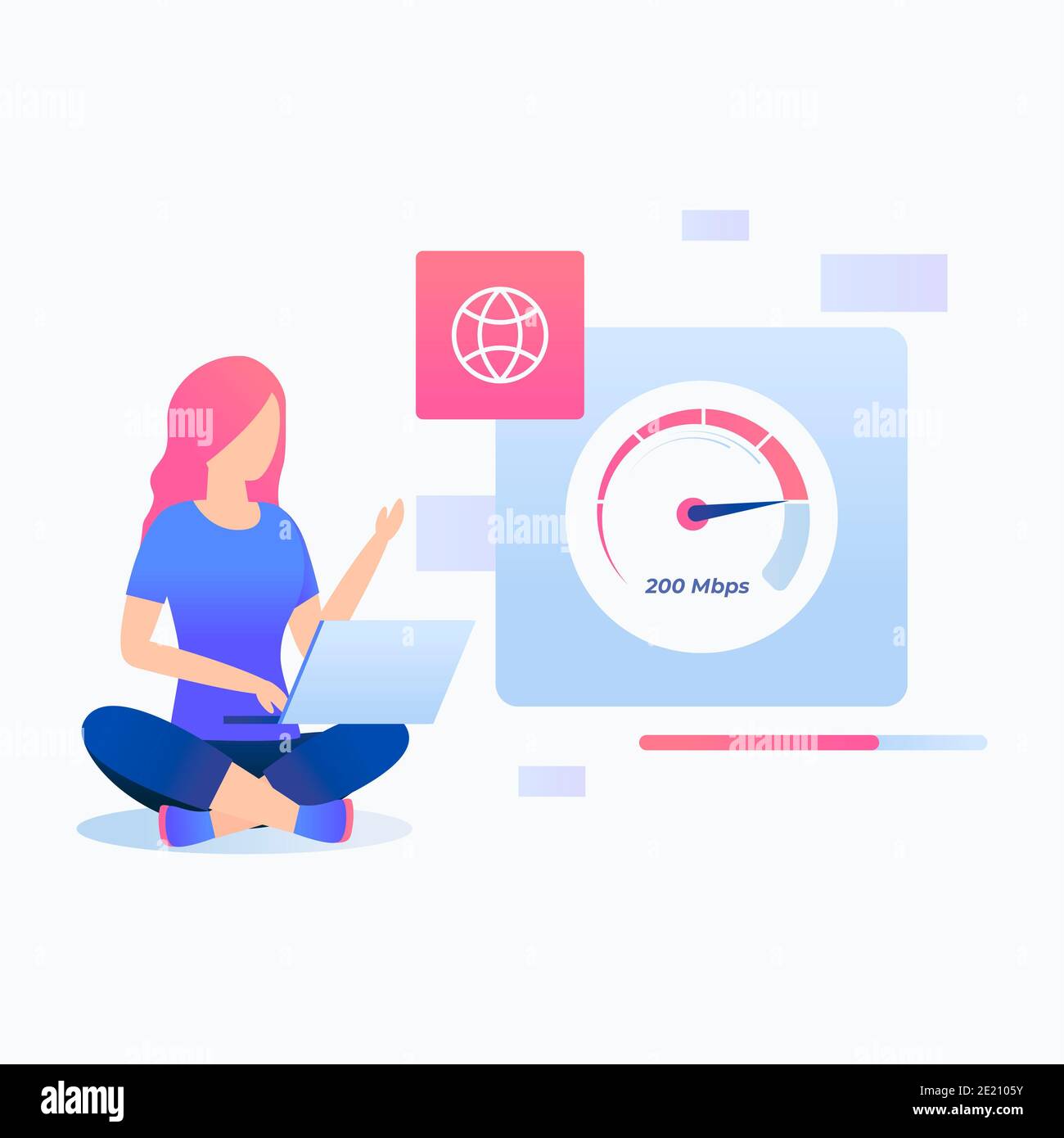 Flat fast internet concept. Illustration for websites, landing pages ...