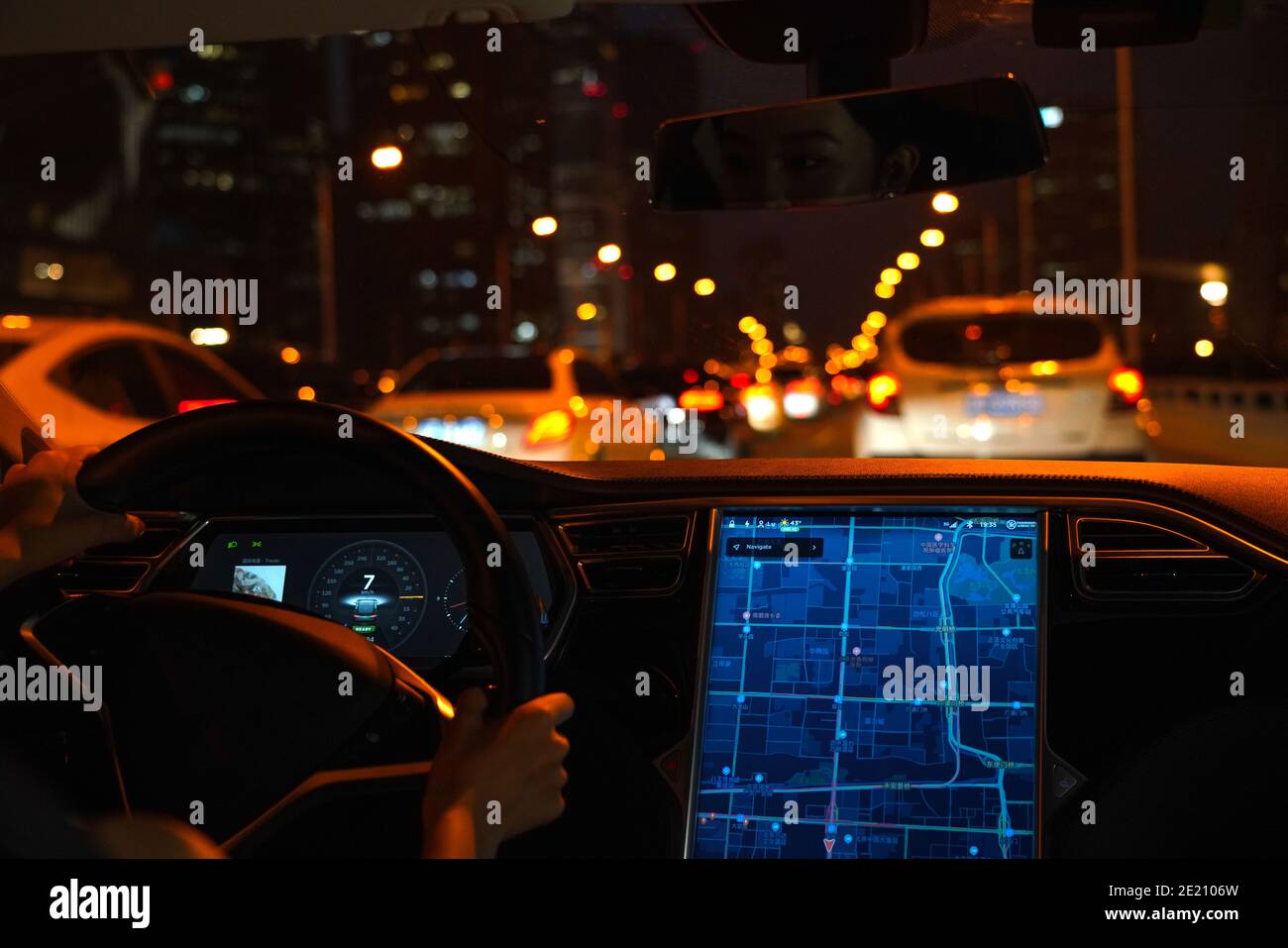 When the car driving screen shown on the map Stock Photo - Alamy