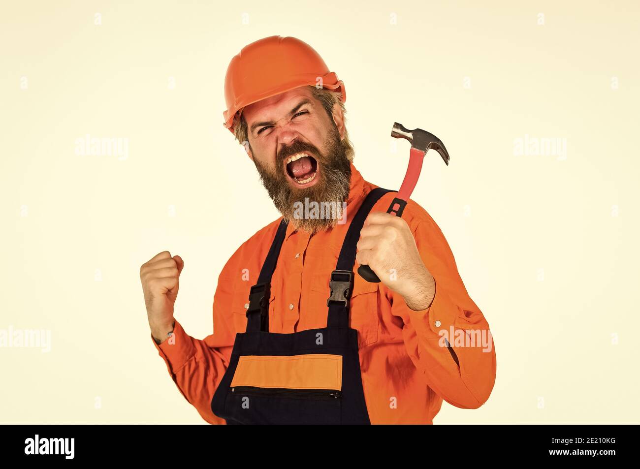 Technical work. Impulse for changes. Bearded mature man in uniform. Guy ...