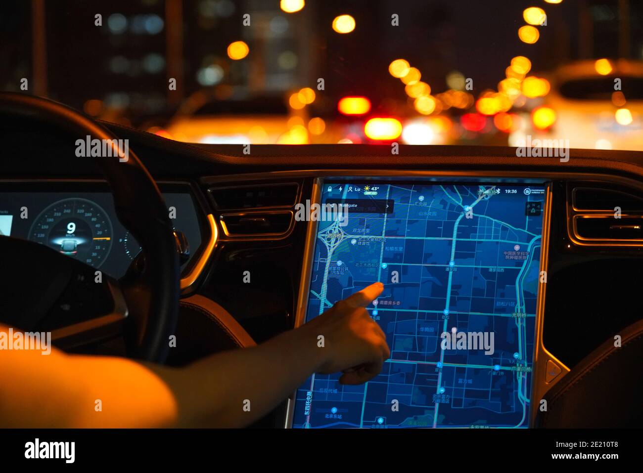 Car dashboard illuminated traffic jam hi-res stock photography and ...