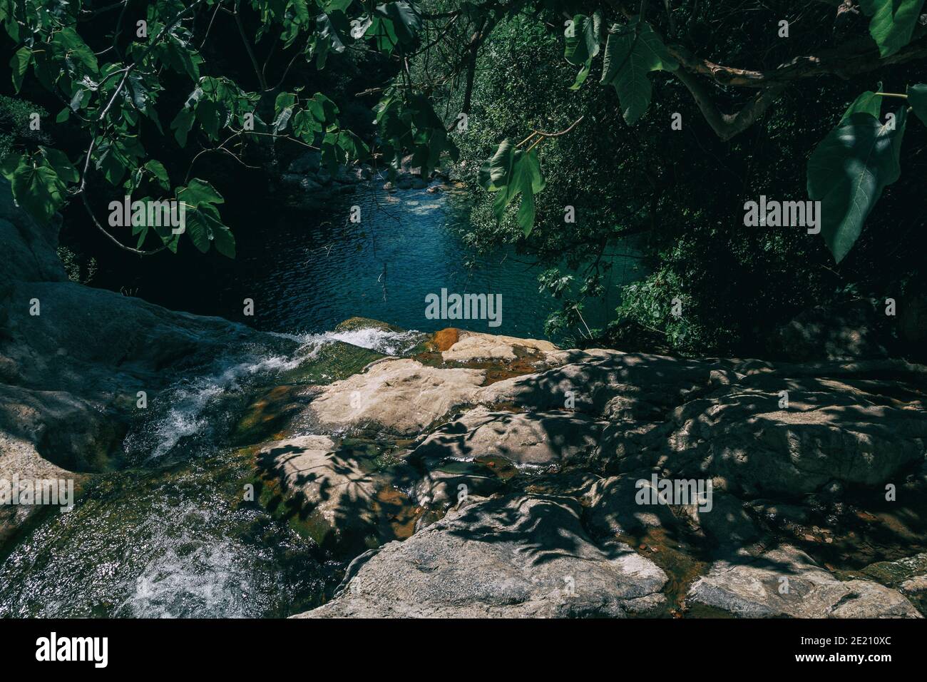 Landscape of green mountains in sadernes, catalonia, spain Stock Photo ...
