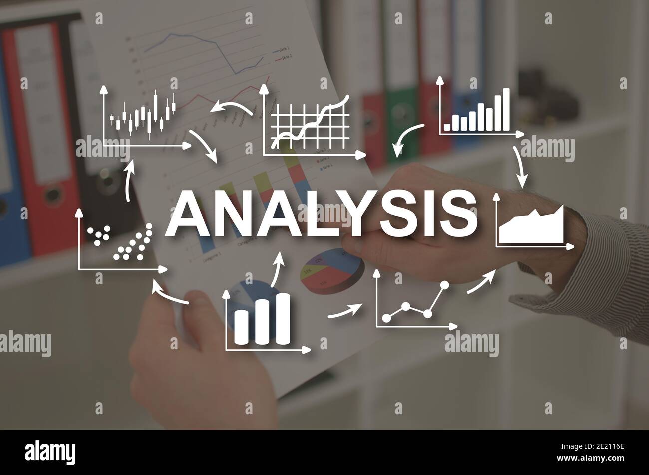 Business analysis concept illustrated by a picture on background Stock ...