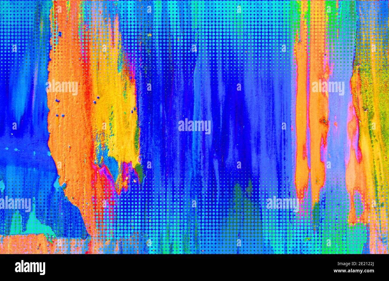 colorful smears of paint on surface with dots Stock Photo - Alamy