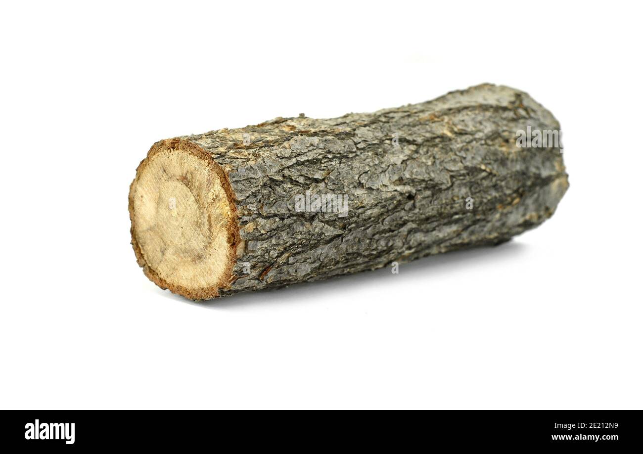 Firewood isolated on white. Oak Log Isolated on a white. Log fire wood ...