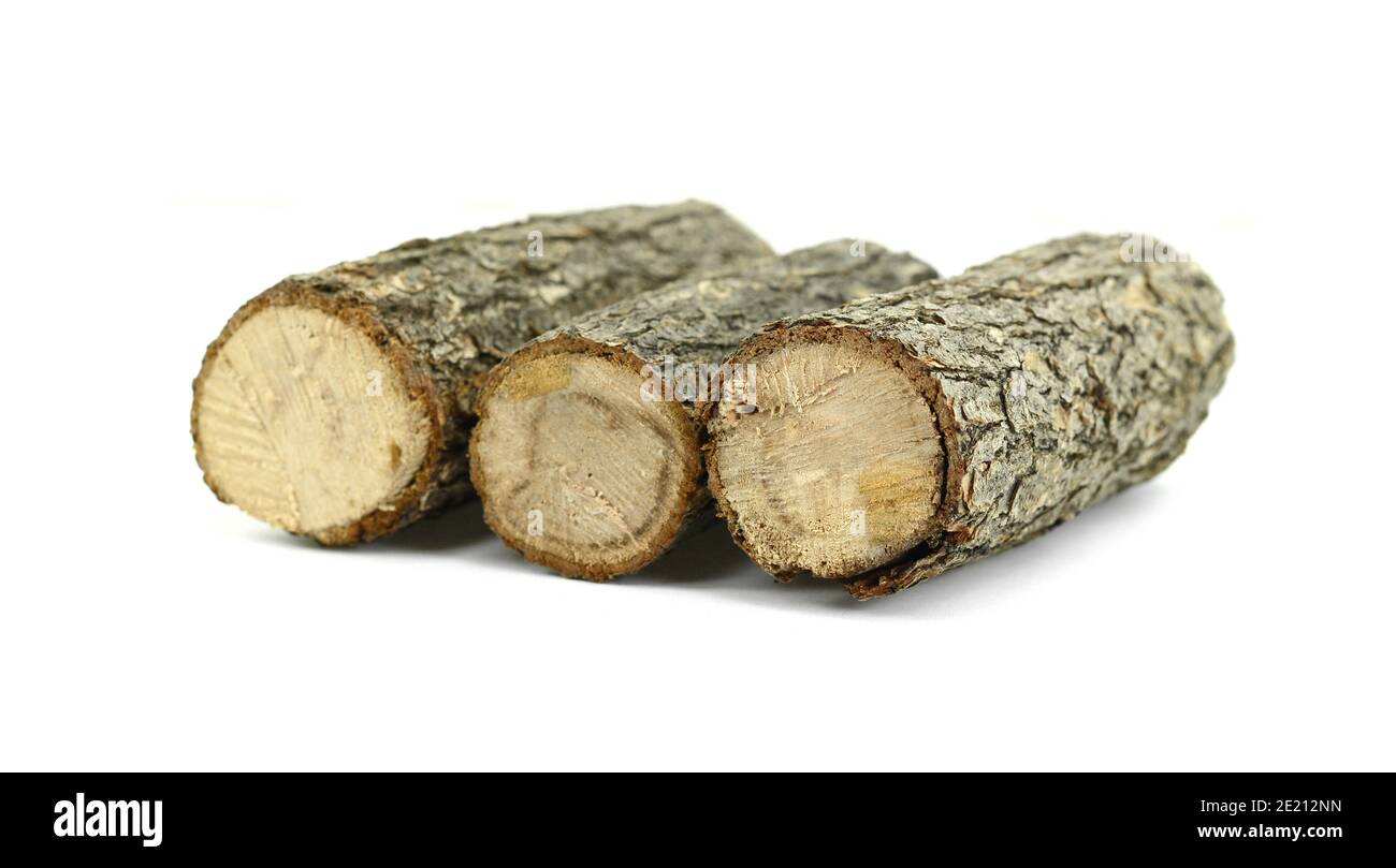 Firewood isolated on white. Oak Log Isolated on a white. Log fire wood ...