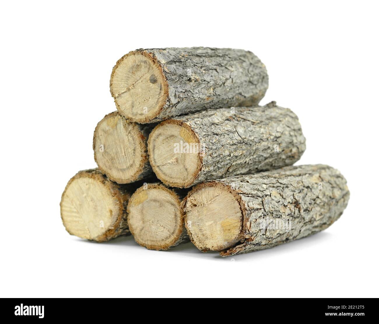 Firewood isolated on white. Oak Log Isolated on a white. Log fire wood ...