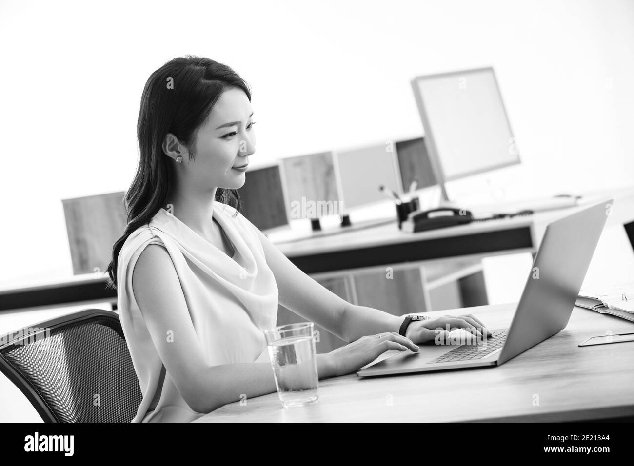 Work desk image Black and White Stock Photos & Images - Alamy