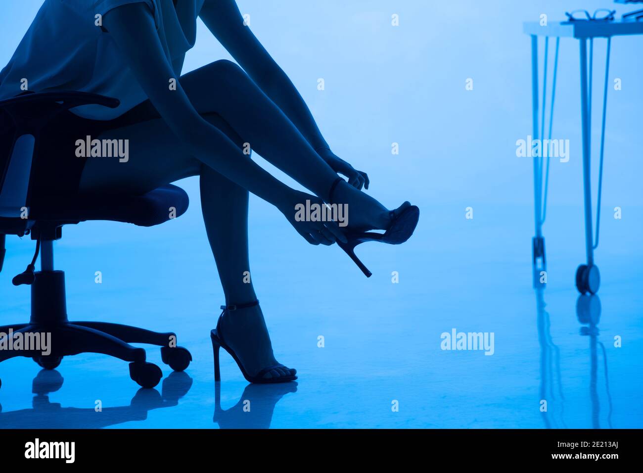 One shoe off leg hi-res stock photography and images - Alamy
