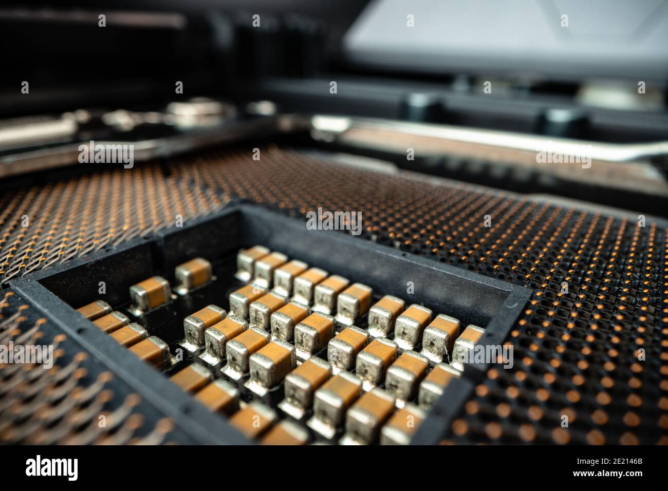 Ports and outputs at computer system unit macro Stock Photo - Alamy