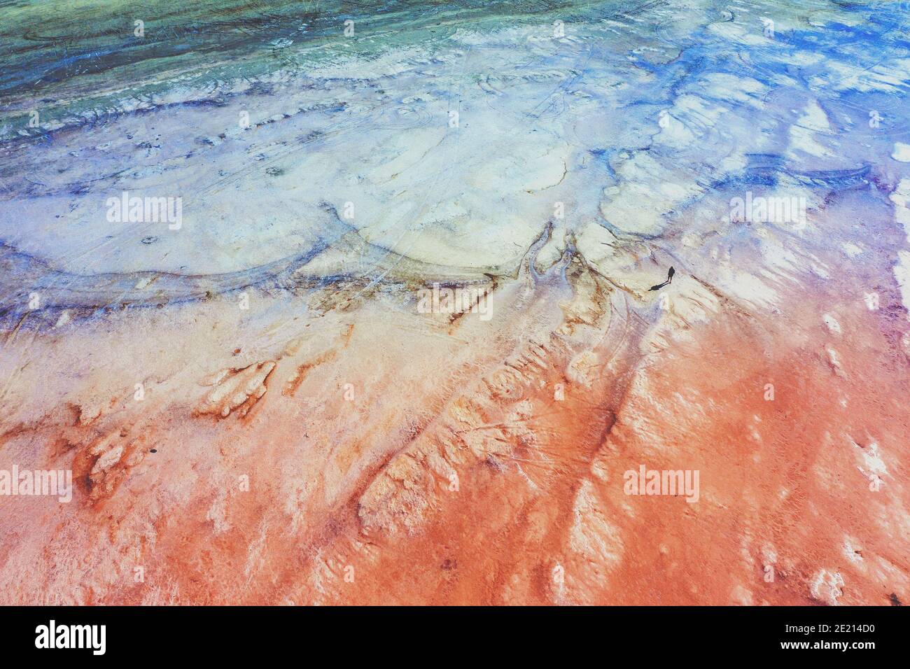 Abstract nature background. Top view of the dry estuary. Land texture ...