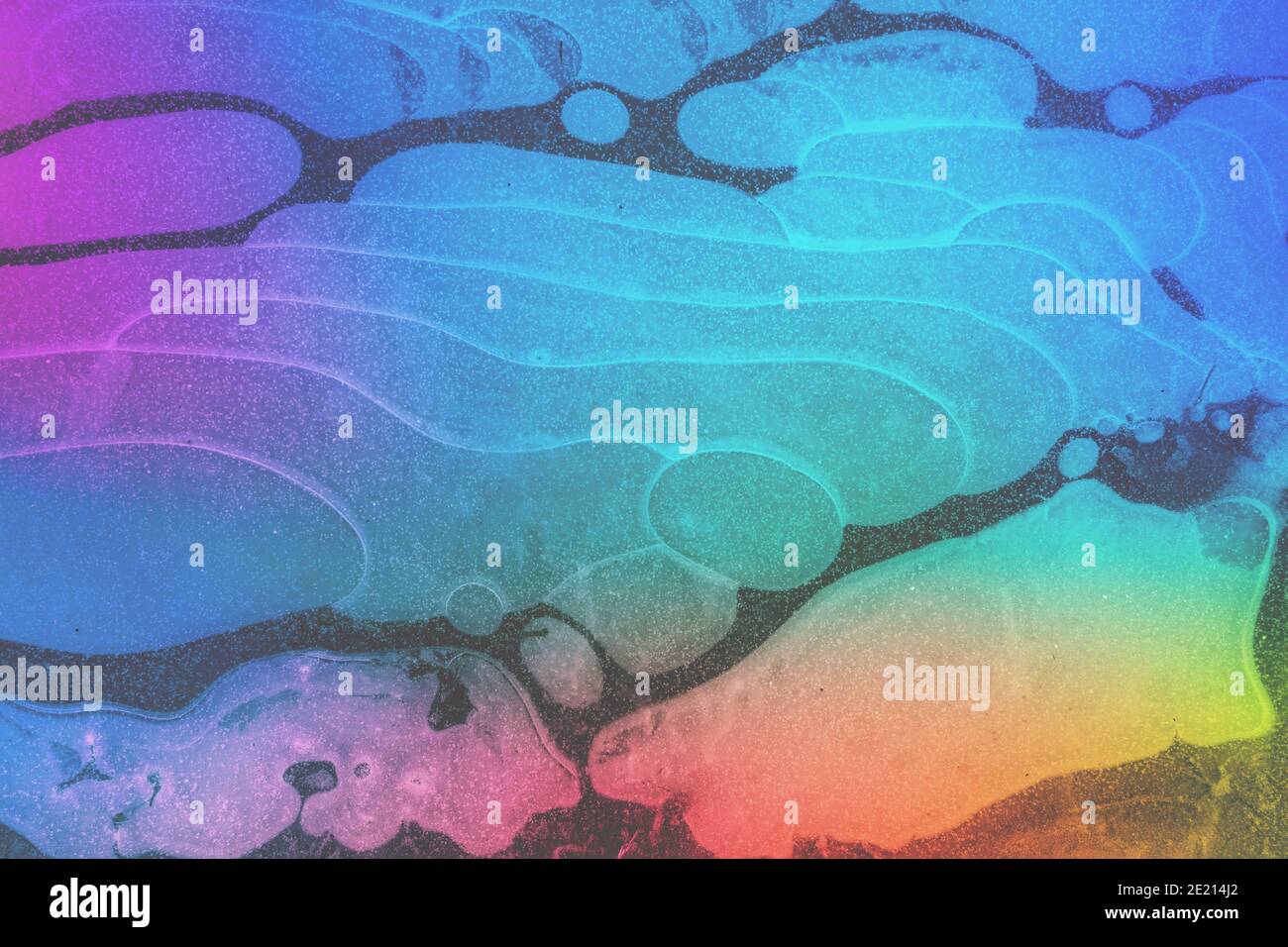 Abstract pattern on frozen puddle. Winter nature background. Gradient ...