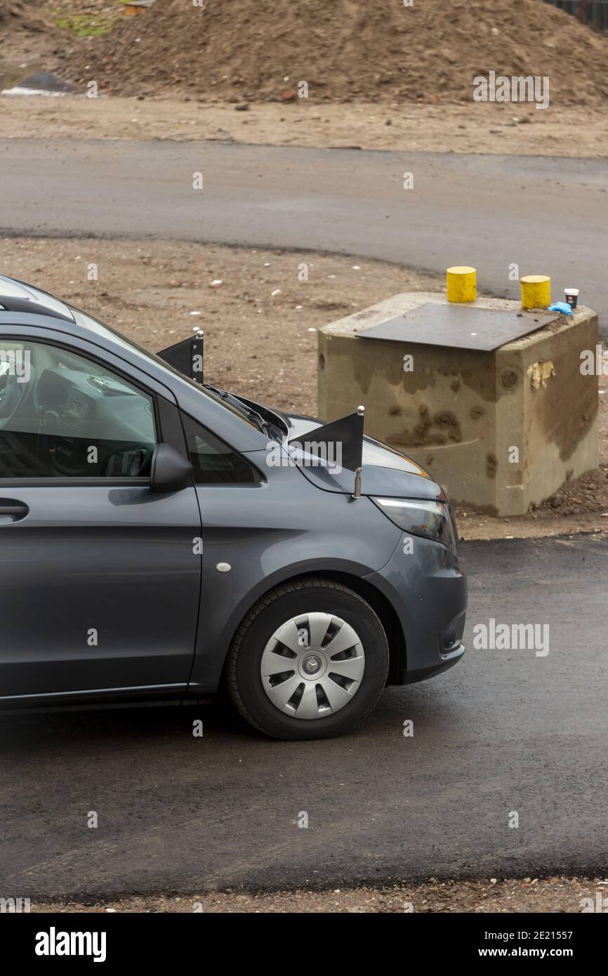 ZUTPHEN, NETHERLANDS - Dec 08, 2020: Front of hearse car of undertaker ...