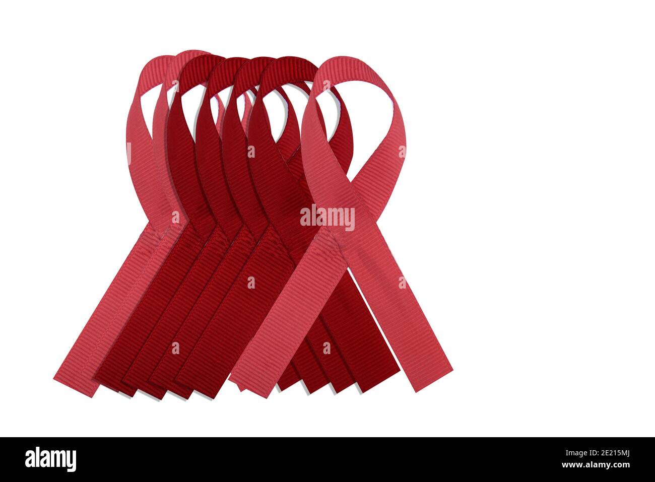 Red ribbons isolated over white background Stock Photo - Alamy